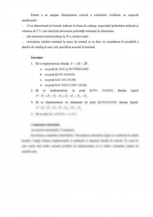 Referat: Funcții logice elementare (#162529)