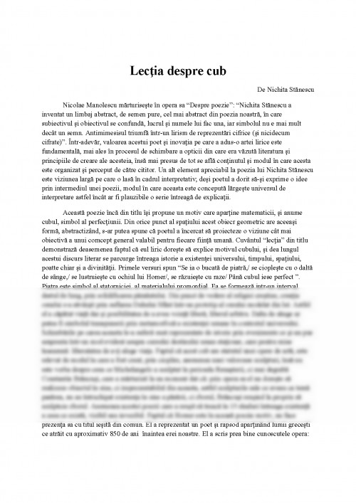 Referat: Lecție despre cub (#163899)