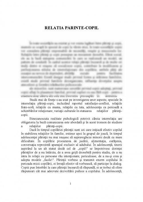 Referat: Comunicare managerială - Relația părinte-copil (#164412)