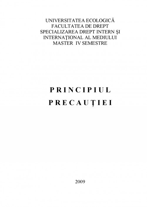 Referat: Principiul precauției (#165042)