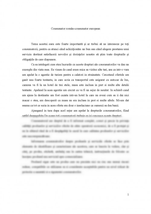 Referat: Consumator român - Consumator european (#165642)