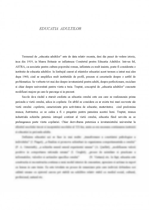 Referat: Educația adulților (#166126)