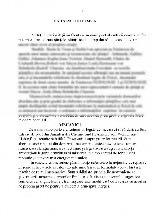 Referat: Eminescu și fizica (#167850)