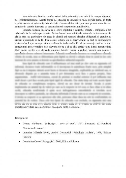 Referat: Educația formală, nonformală și informală (#169126)