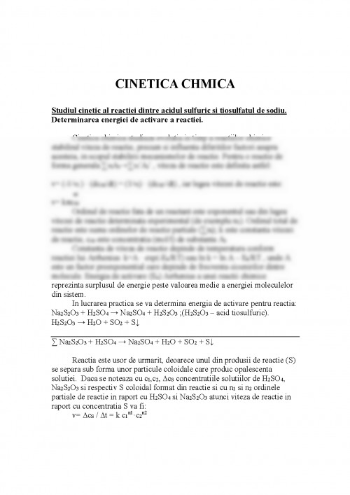 Laborator: Chimie cinetică (#169613)