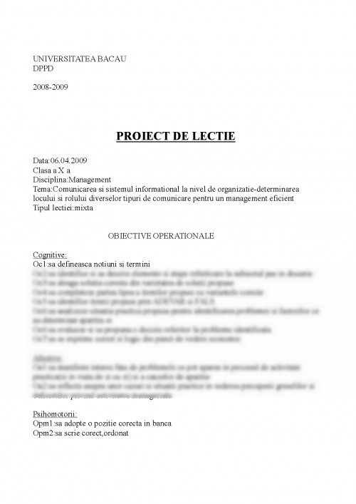 Proiect: Proiect de lecție - Marketing (#170021)