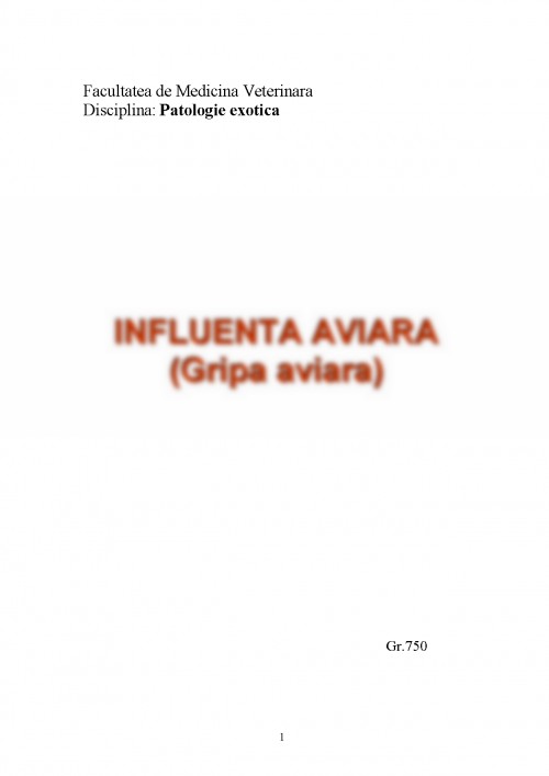Referat: Gripa aviară (#170364)