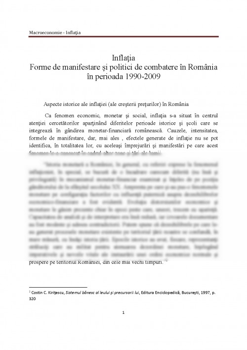 Referat: Evoluția inflației în România (#170706)