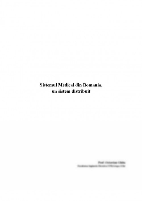 Referat: Sistemul medical din România (#172189)