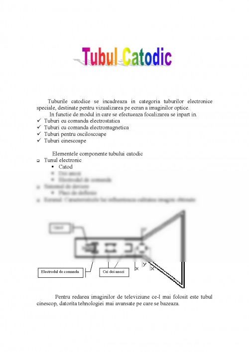 Referat: Tubul catodic (#173513)