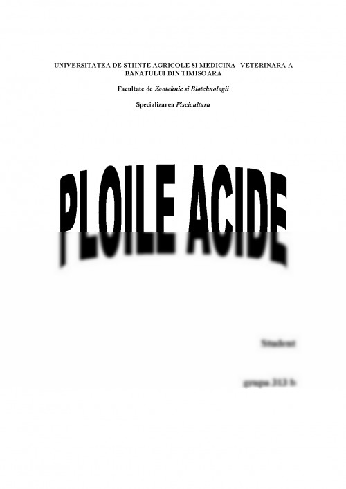 Referat: Ploile acide (#179798)