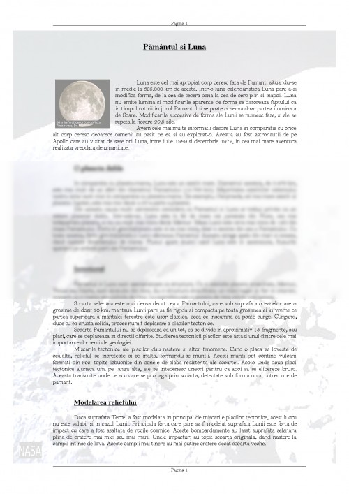 Referat: Pământul și Luna (#182438)