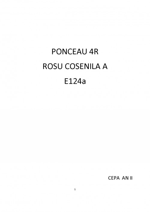 Referat: Ponceau 4R Roșu Cosenila A E124a (#183016)