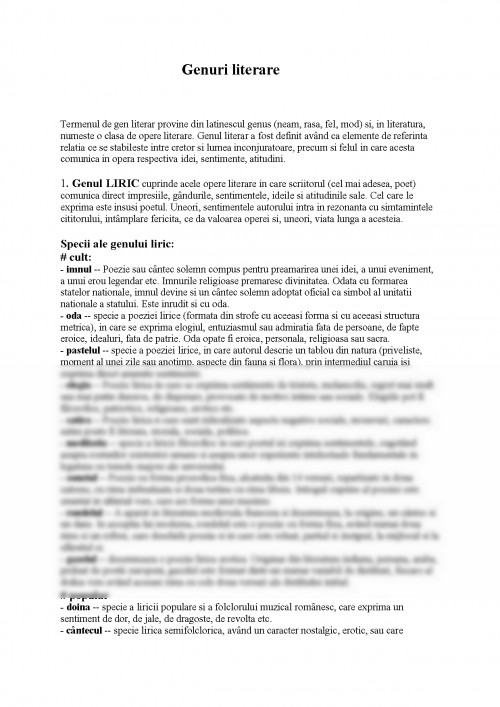 Referat: Genuri literare (#270512)