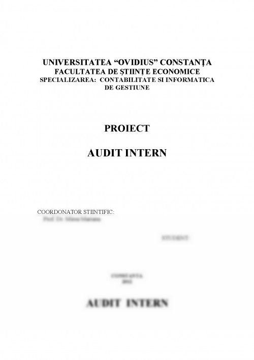 Proiect: Audit intern (#272306)