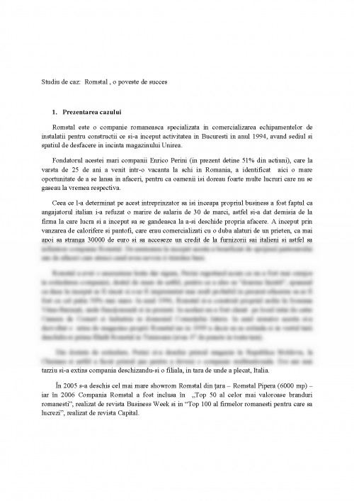 Proiect: Studiu de caz Romstal (#272672)