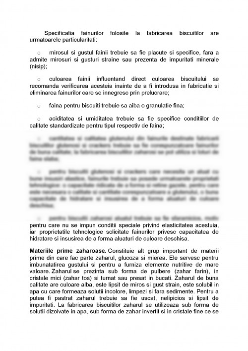 Proiect: Procesul tehnologic de fabricare a biscuiților (#272805)