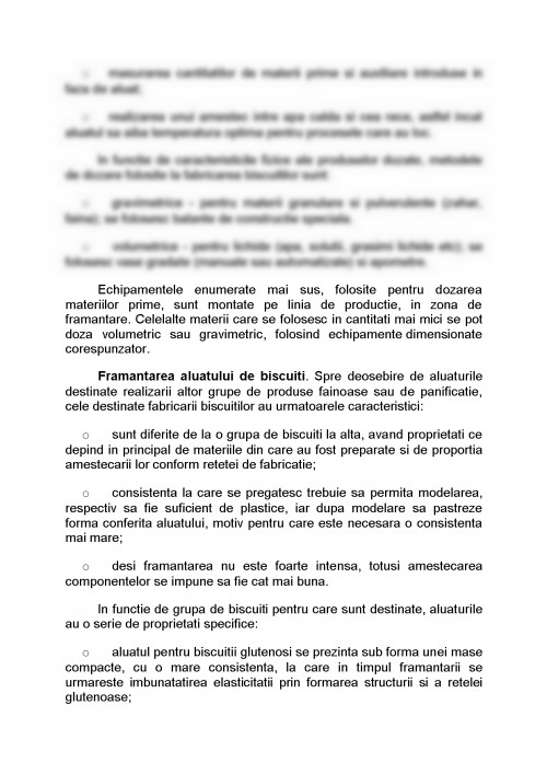 Proiect: Procesul tehnologic de fabricare a biscuiților (#272805)