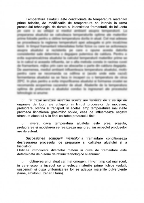 Proiect: Procesul tehnologic de fabricare a biscuiților (#272805)