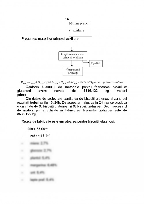 Proiect: Procesul tehnologic de fabricare a biscuiților (#272805)