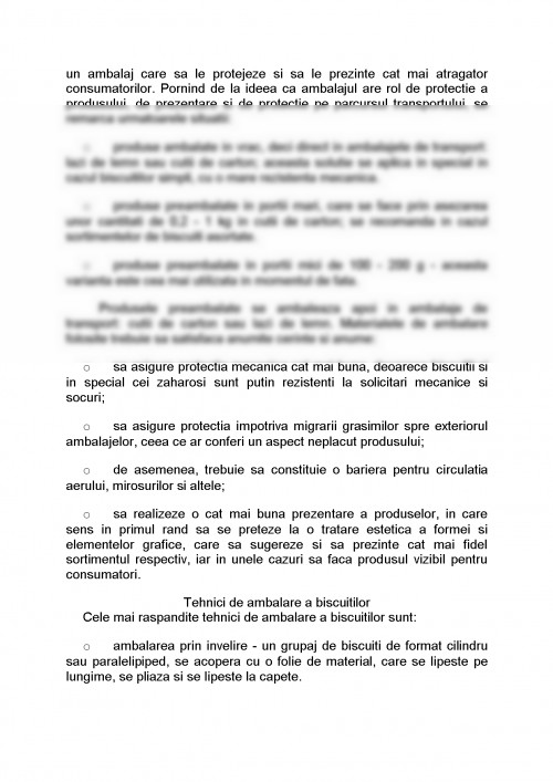 Proiect: Procesul tehnologic de fabricare a biscuiților (#272805)