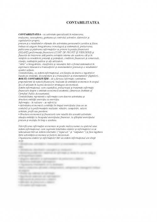 Referat: Contabilitatea și rolul ei pe scurt (#277613)