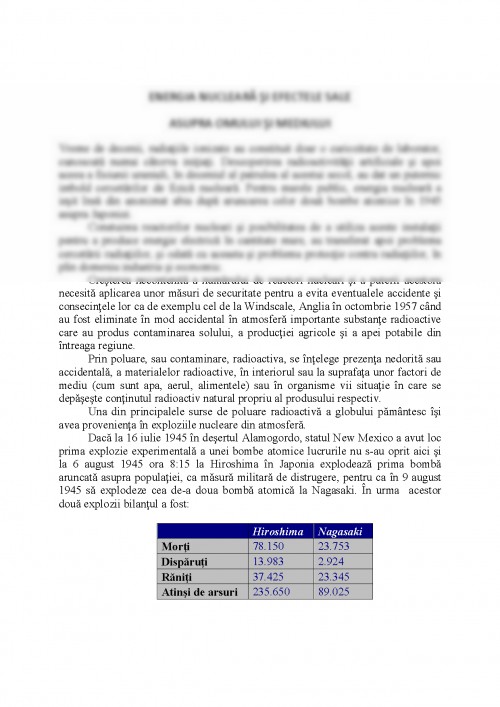Referat: Energia nucleară și efectele sale (#277952)