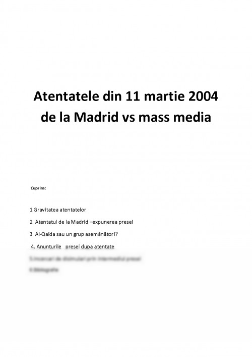 Referat: Atentatele de la Madrid - 11 martie (#278555)