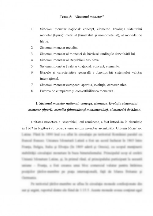 Curs: Sistemul monetar (#280007)