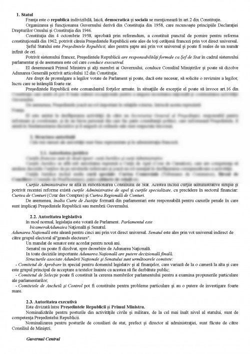 Referat: Sistemul Administrativ în Franța (#281089)