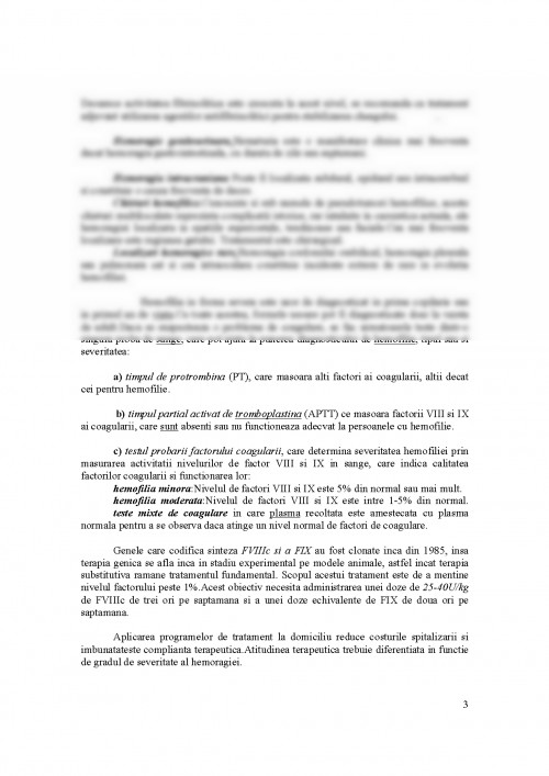 Referat: Hemofilia A și B (#282681)