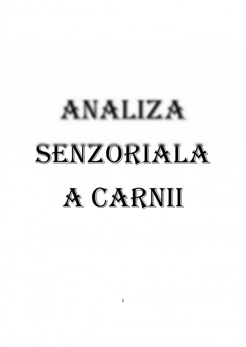 Referat: Analiza Senzorială a Cărnii (#283481)
