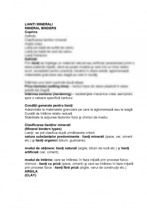 Curs: Lianți minerali (#287071)