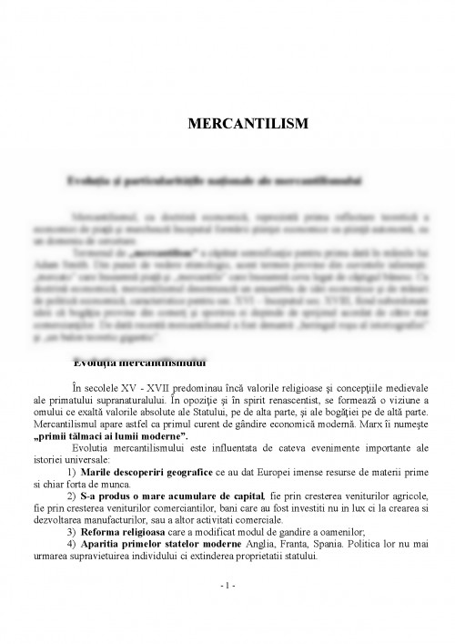 Referat: Mercantilism (#287656)