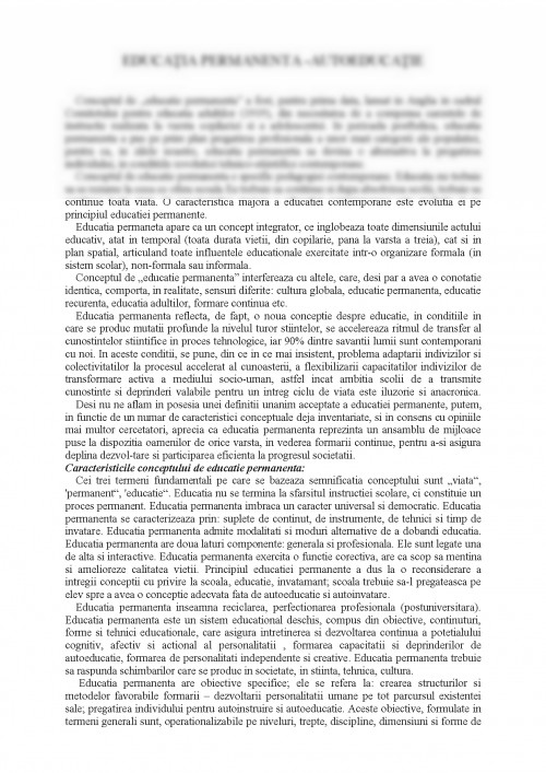 Referat: Educația permanentă - autoeducație (#288548)