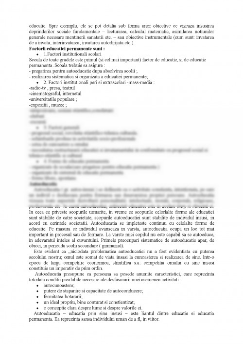 Referat: Educația permanentă - autoeducație (#288548)