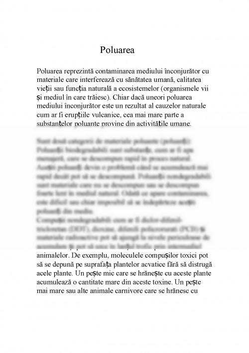 Referat: Poluarea (#288969)