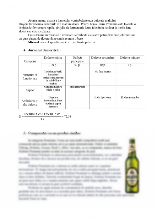 Referat: Analiza Merceologica Berea Ursus (#289000)