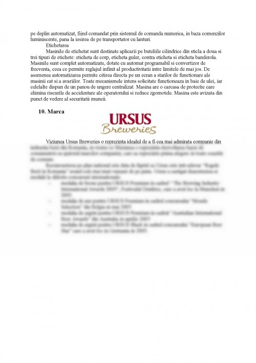 Referat: Analiza Merceologica Berea Ursus (#289000)