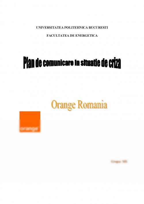 Referat: Plan de Comunicare Orange (#289121)