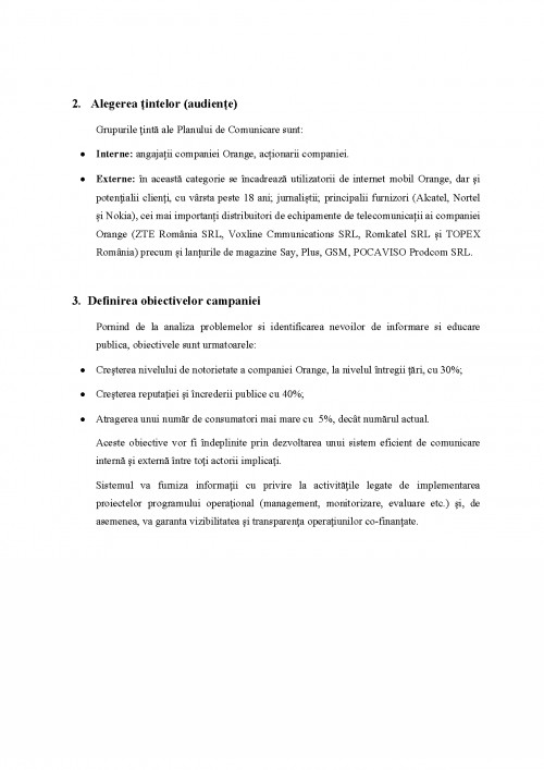Referat: Plan de Comunicare Orange (#289121)
