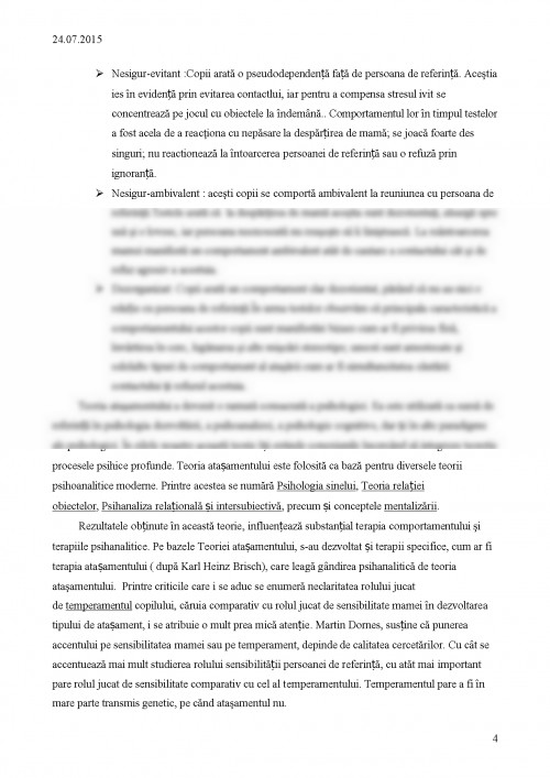 Referat: Teoria Atașamentului (#291469)