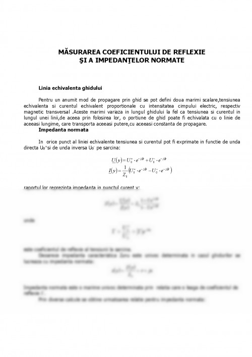 Laborator: Măsurarea Coeficientului de Reflexie (#295034)