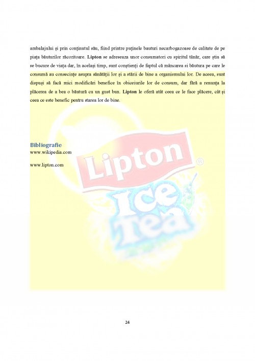 Proiect: Comportamentul consumatorului - Lipton (#296152)