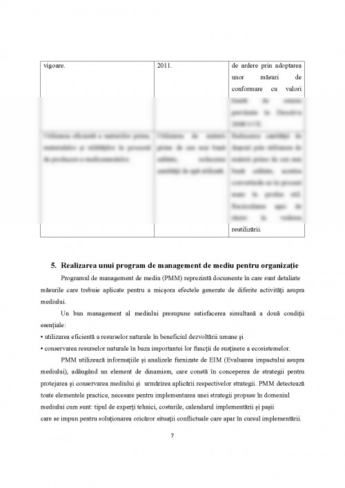 Proiect: Proiectarea unui Program de Management de Mediu (#296273)