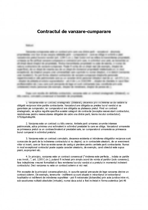 Referat: Contractul de vânzare-cumpărare (#296656)