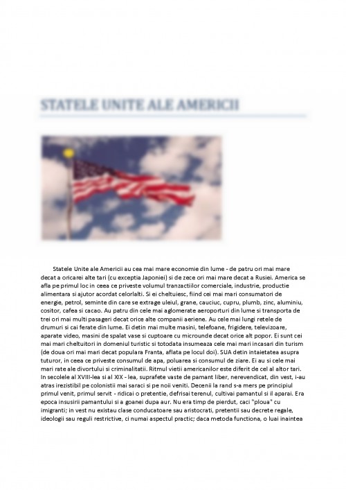 Referat: Statele Unite ale Americii (#298279)