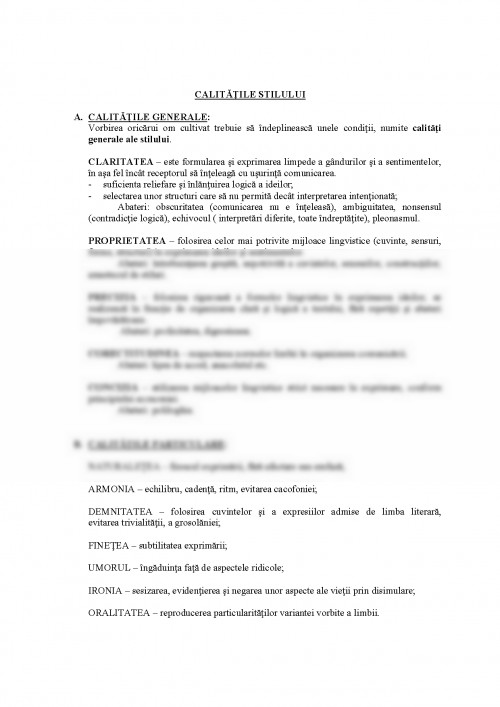 Referat: Calitățile Stilului (#298449)