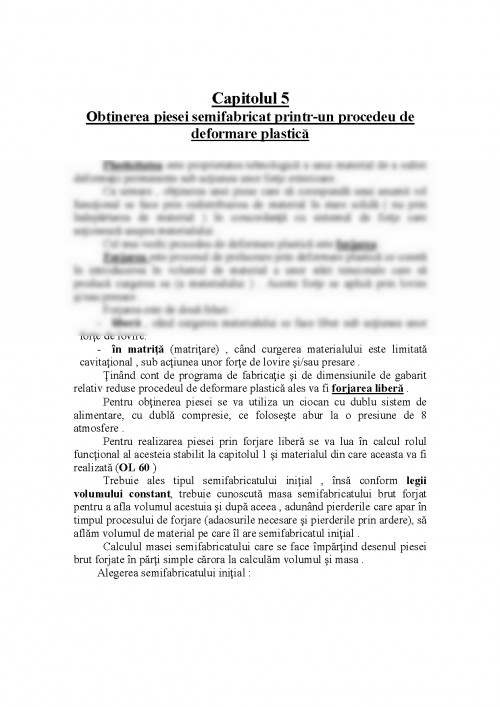 Proiect: Obținerea Piesei Semifabricat printr-un Procedeu de Deformare ...