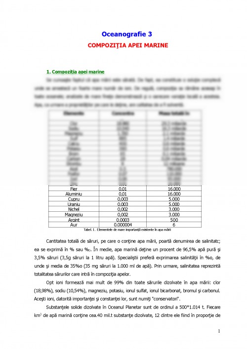 Referat: Compoziția Apei Marine (#299583)